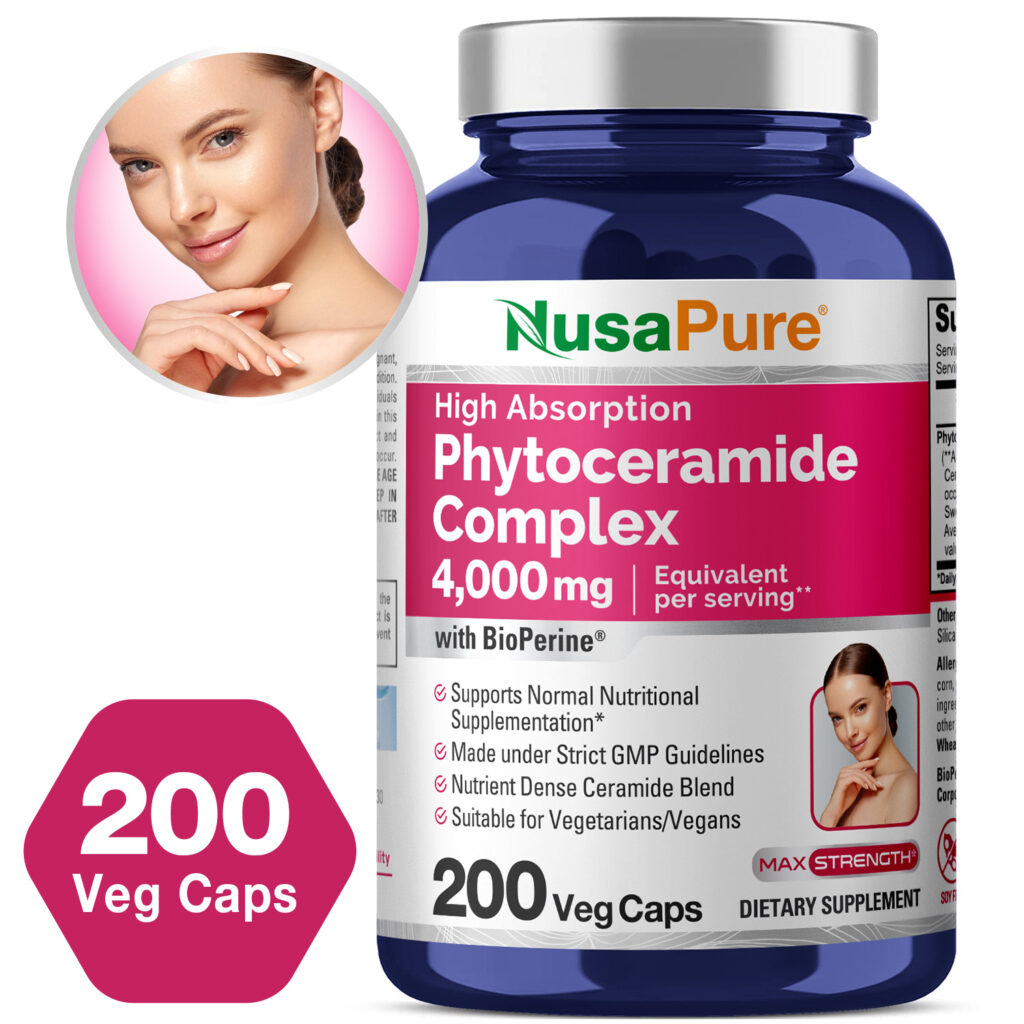 Phytoceramides Complex 4000mg – 200 Veg Caps (Vegetarian & Non-GMO ...