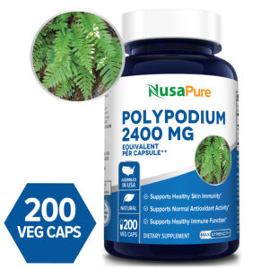 Pure Polypodium Leucotomos Extract 240mg 200 Capsules (NON-GMO & Gluten ...