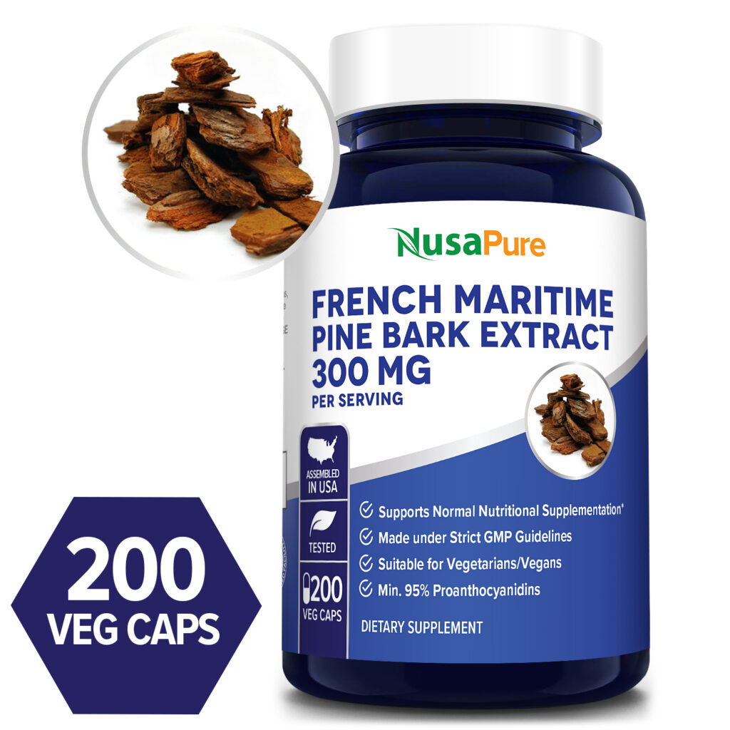 French Maritime Pine Bark 300 mg – 200 Veg Caps(100% Vegetarian,Non-GMO ...